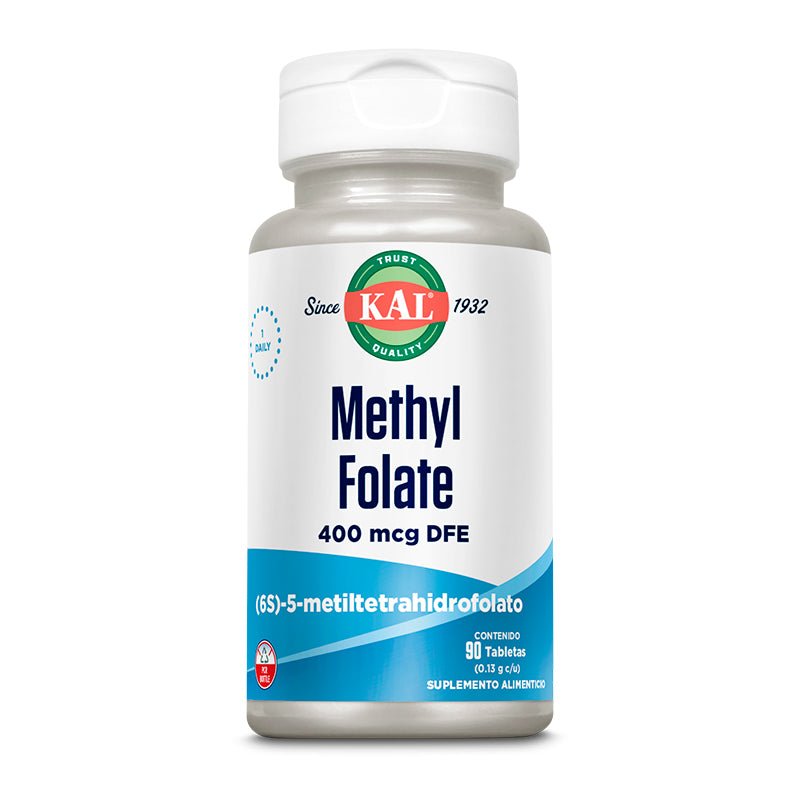 Metil Folato 400 mcg DFE de KAL | Función cardiovascular y cognitiva,